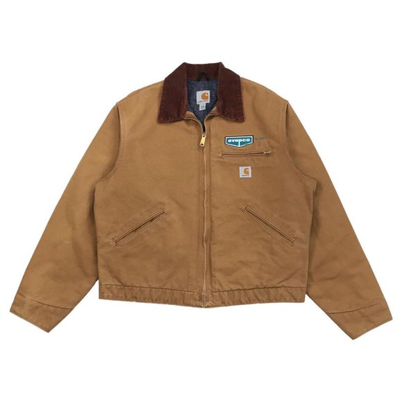 Carhartt | Jackets & Coats | Vintage Carhartt J0 Detroit Jacket Large L Mens Tan Blanket Lined ...